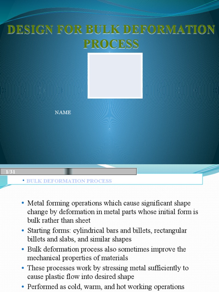 Bulk Deformation Process Pdf Rolling Metalworking Extrusion