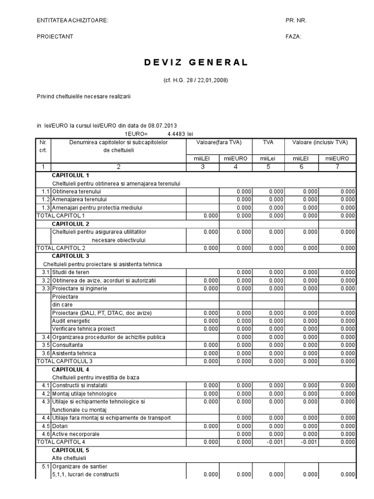 Model Deviz General Si Deviz Pe Obiect HG 28 | PDF