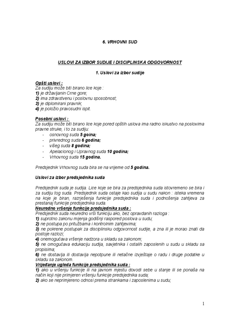 Organizacija Pravosuđa - Skripta | PDF