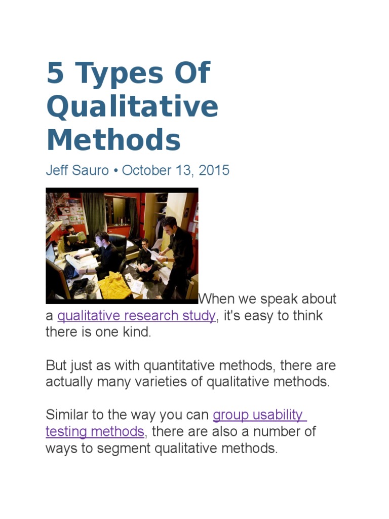 5 Types of Qualitative Methods | PDF