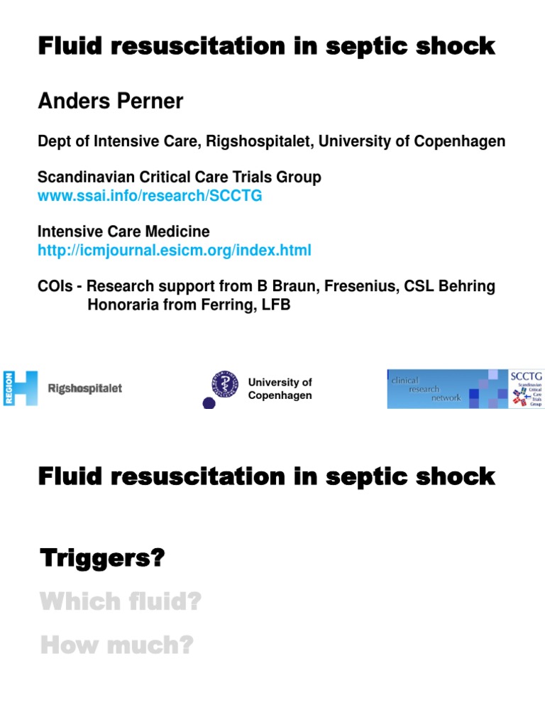 Fluid Resuscitation in Septic Shock | PDF | Sepsis | Shock (Circulatory)