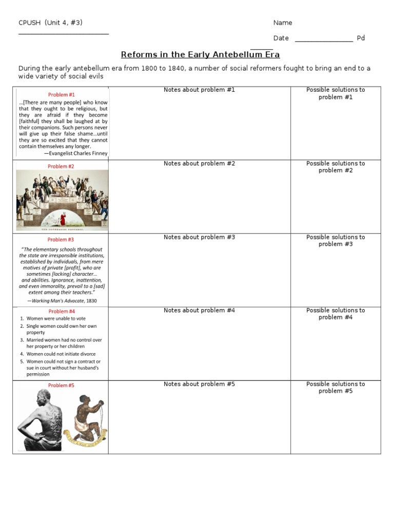 3 Social Reforms of The Antebellum Era | PDF | Abolitionism In The ...