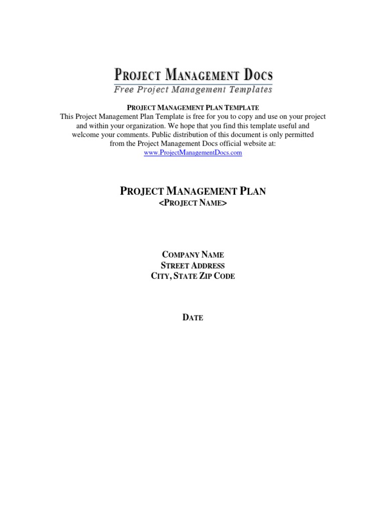 Project Management Plan PDF | Download Free PDF | Project Management ...