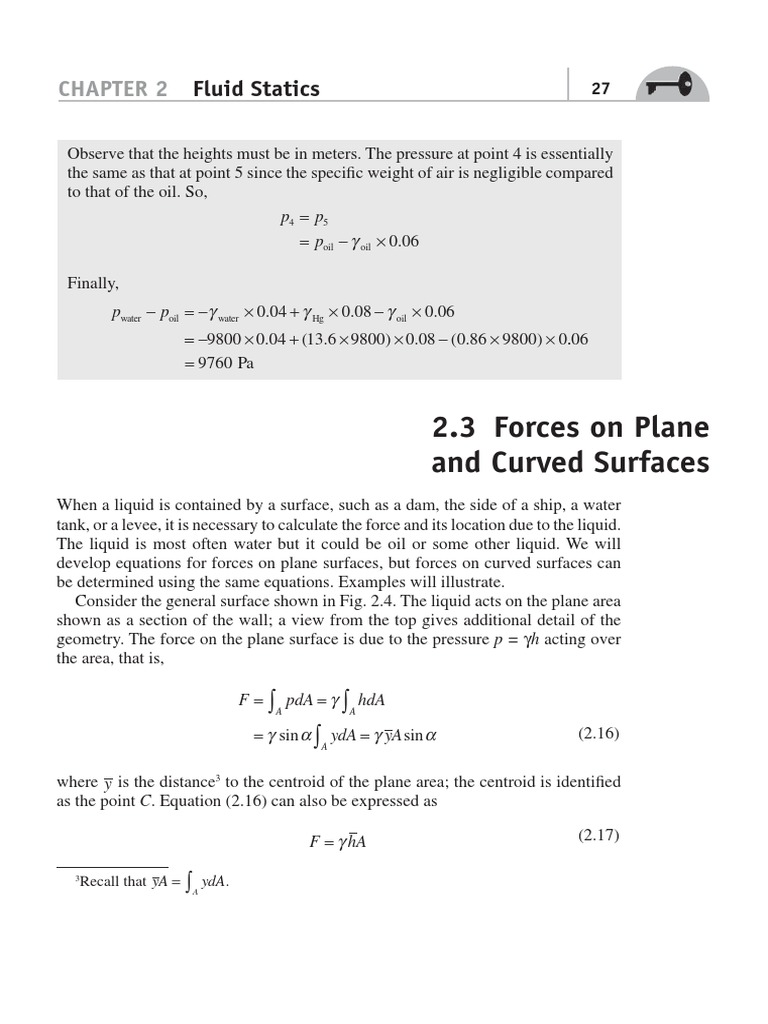 Forces On Plane and Curved Surfaces | PDF | Buoyancy | Motion (Physics)