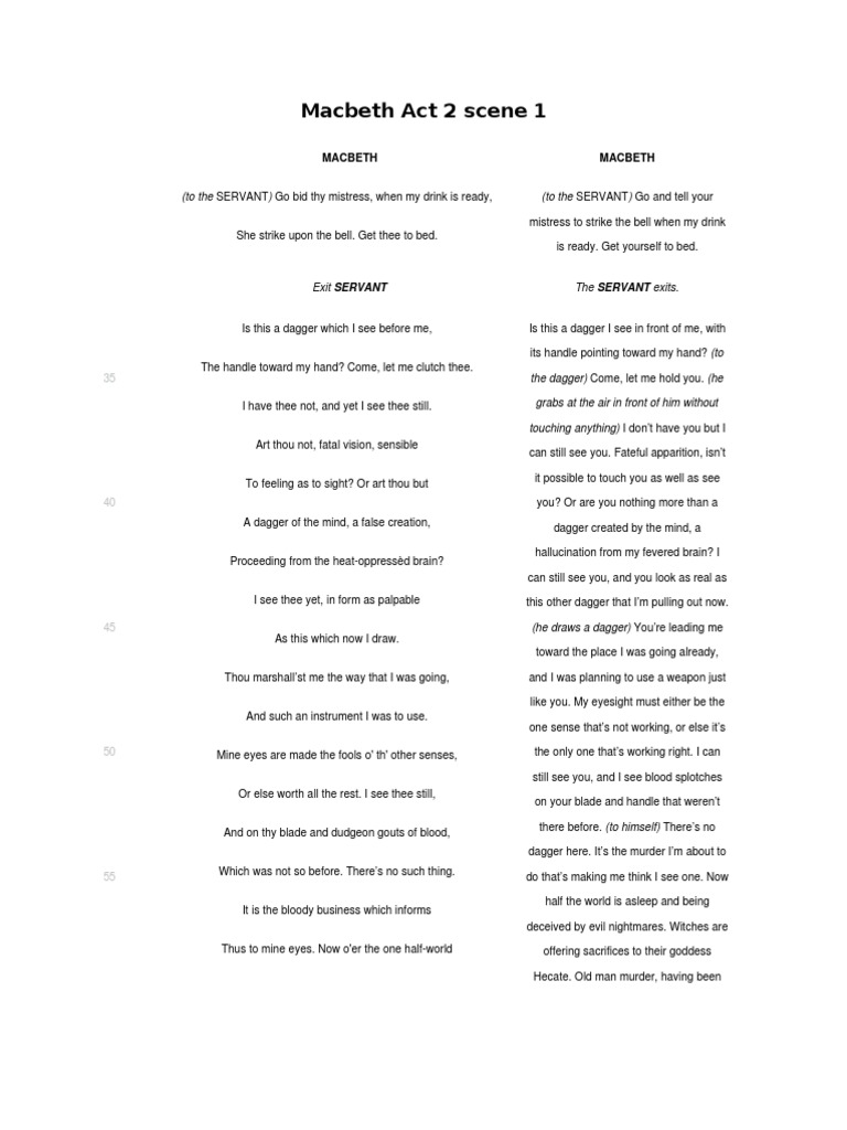 Macbeth's Dagger Soliloquy | PDF