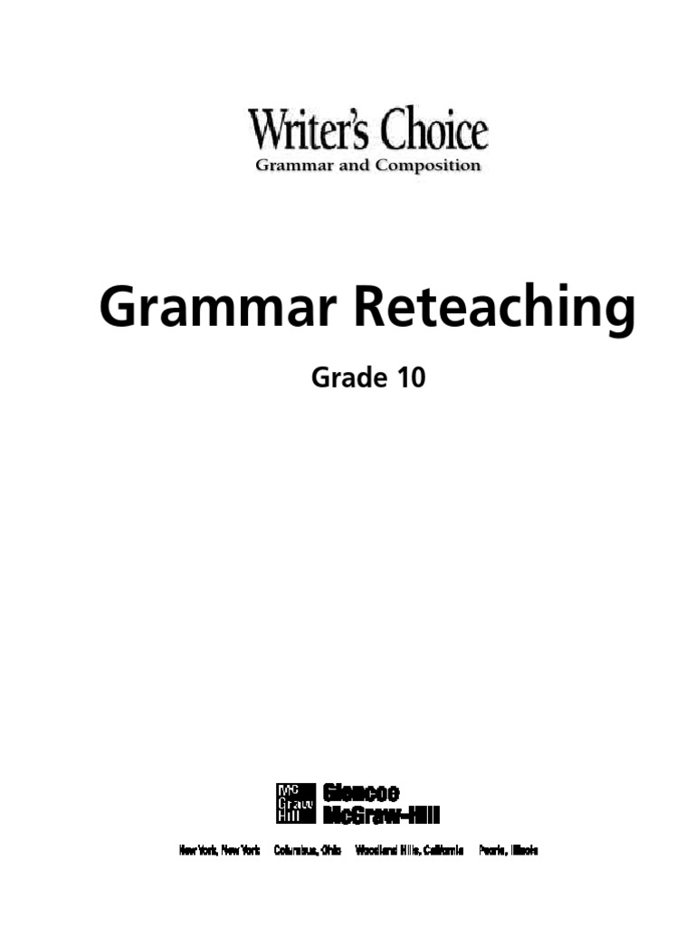Grade 10 Grammar Reteaching | PDF | Adverb | Preposition And Postposition