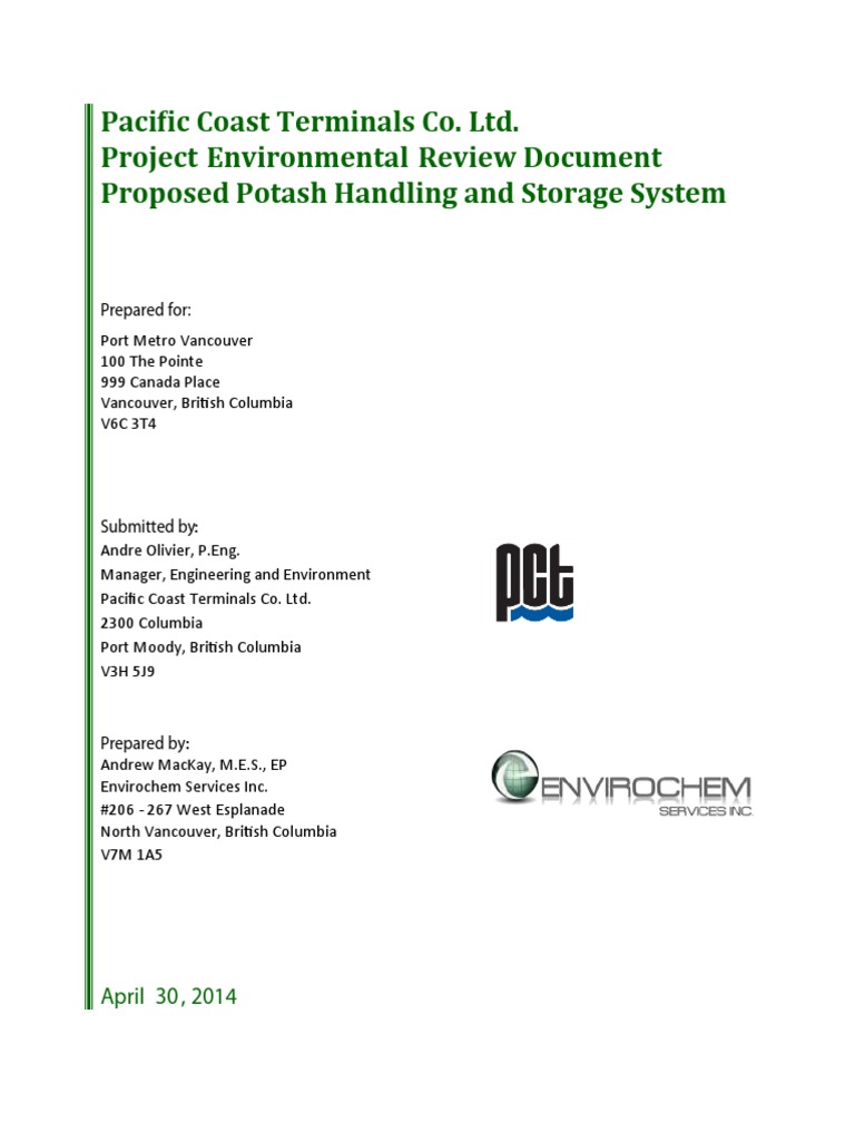 Potash Environmental Review Document Revised Final | PDF | Sewage ...