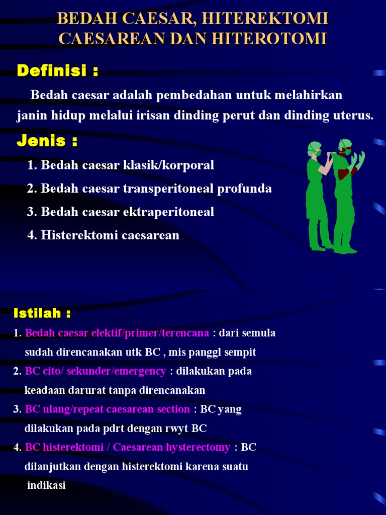 Bedah Caesar, Histerektomi, Histerotomi | PDF