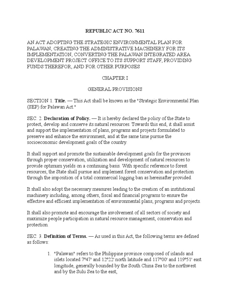 Republic Act No. 7611