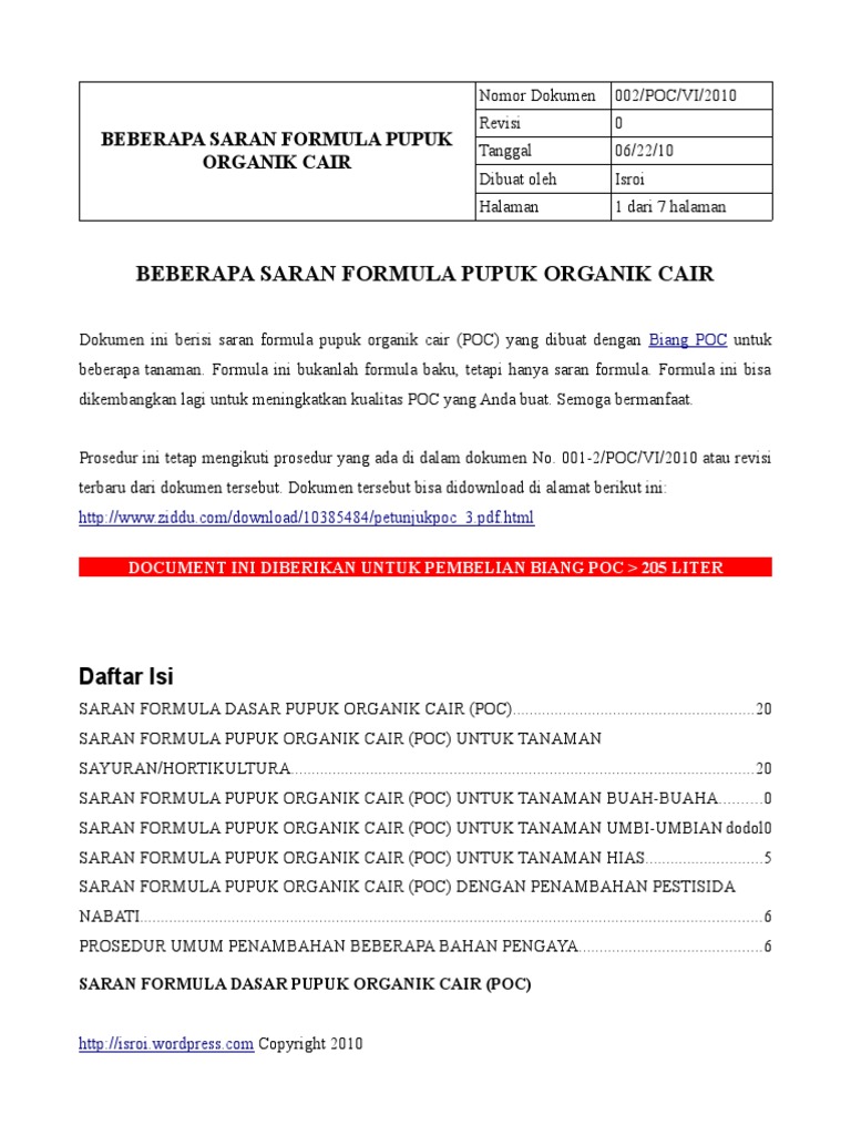 Saran Formula Contohb | PDF