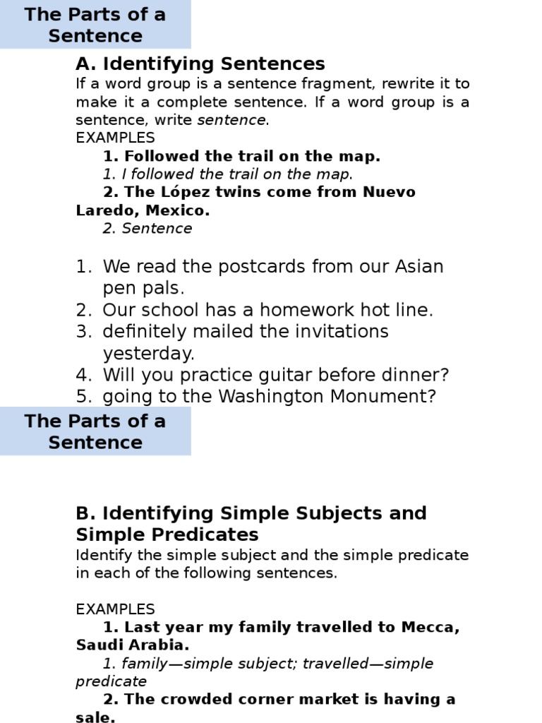 The Parts of A Sentence - Holt | PDF | Grammar | Language Mechanics
