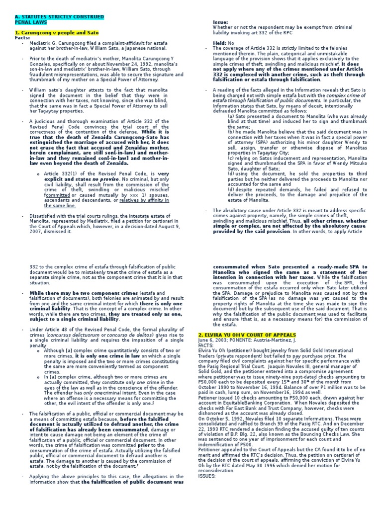 Estafa Through Falsification of Public Documents. in Particular, The ...