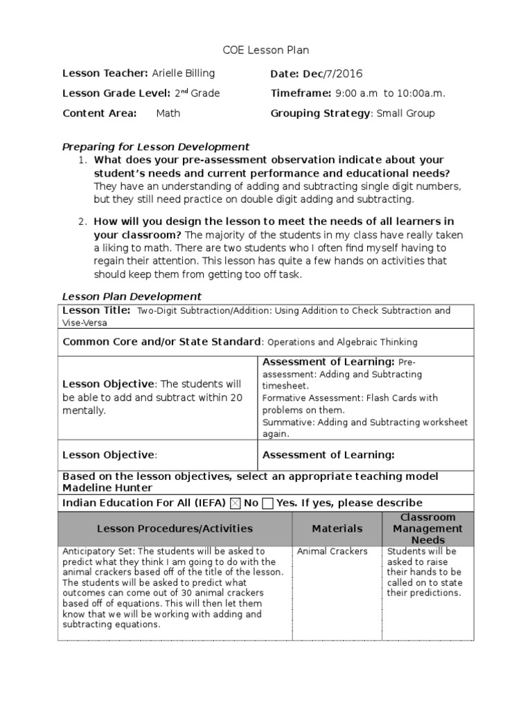 Edu 270 Lesson Plan | PDF | Lesson Plan | Educational Assessment