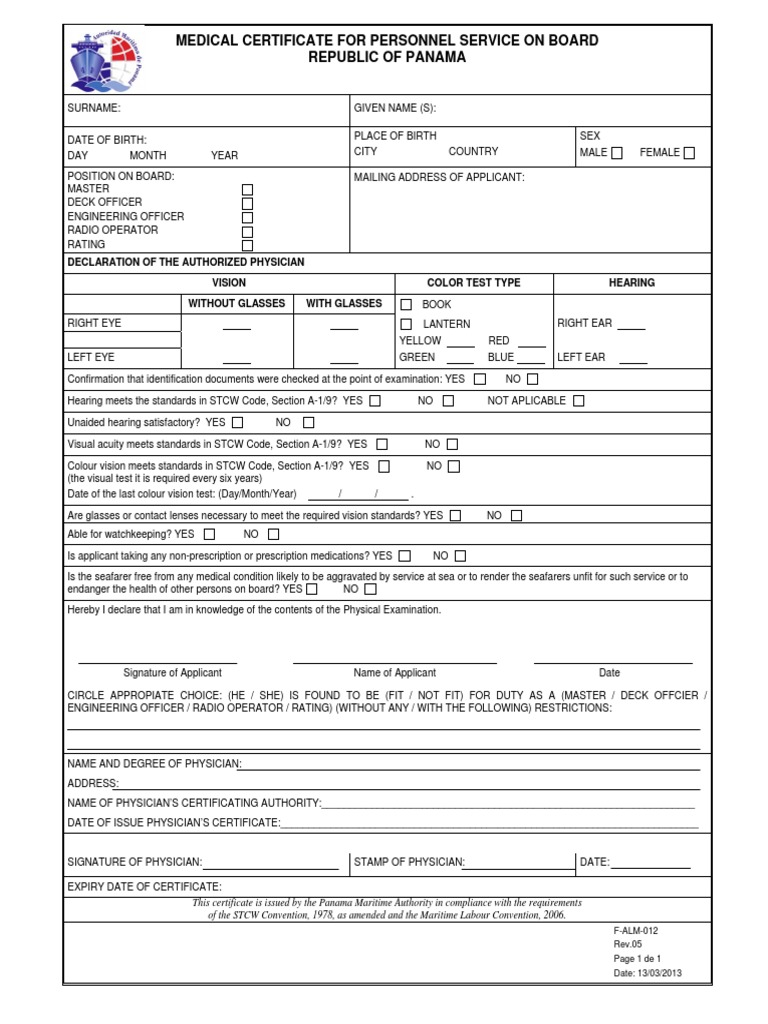 Medical Certificate Form PDF | PDF