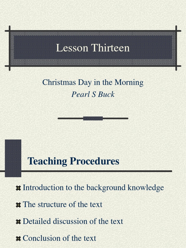 'Docslide - Us - Lesson Thirteen Christmas Day in The Morning Pearl S ...