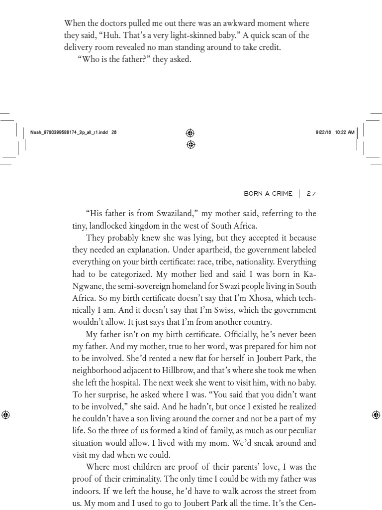 Book Excerpt: 'Born A Crime' by Trevor Noah | PDF | Apartheid | Violence