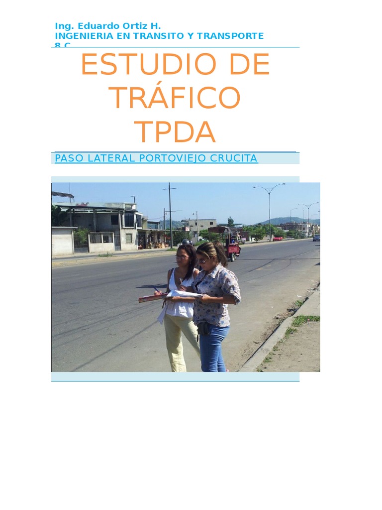 Estudio de Trafico Tpda | PDF | La carretera | Transporte