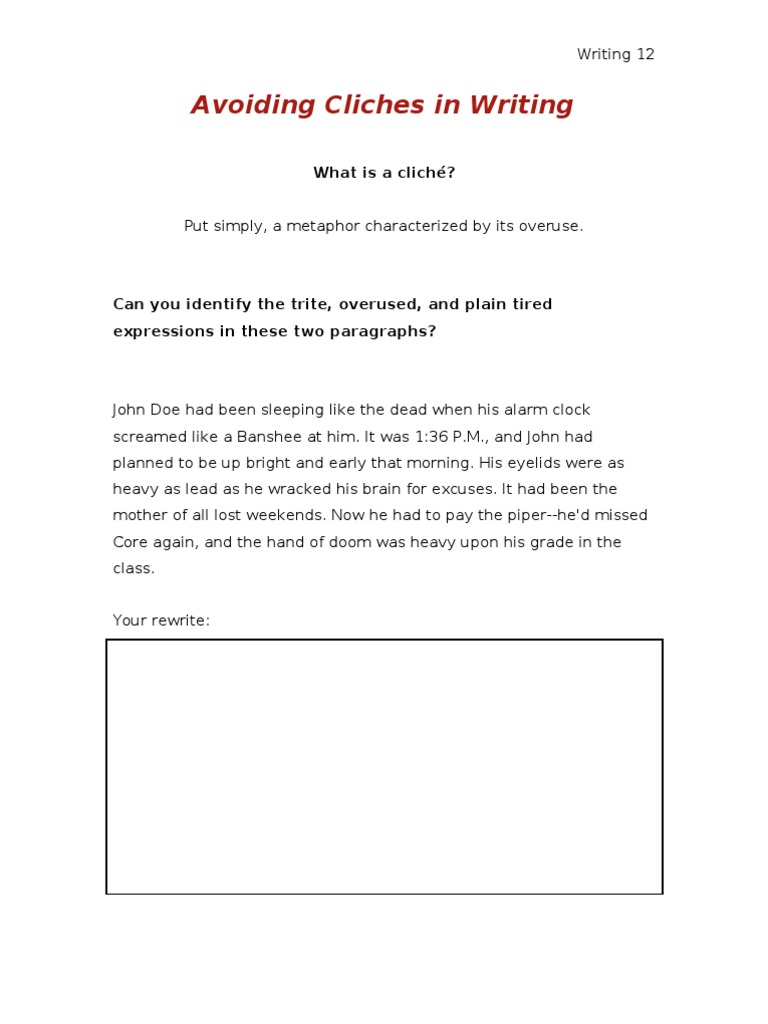 Avoiding Cliches in Writing | PDF