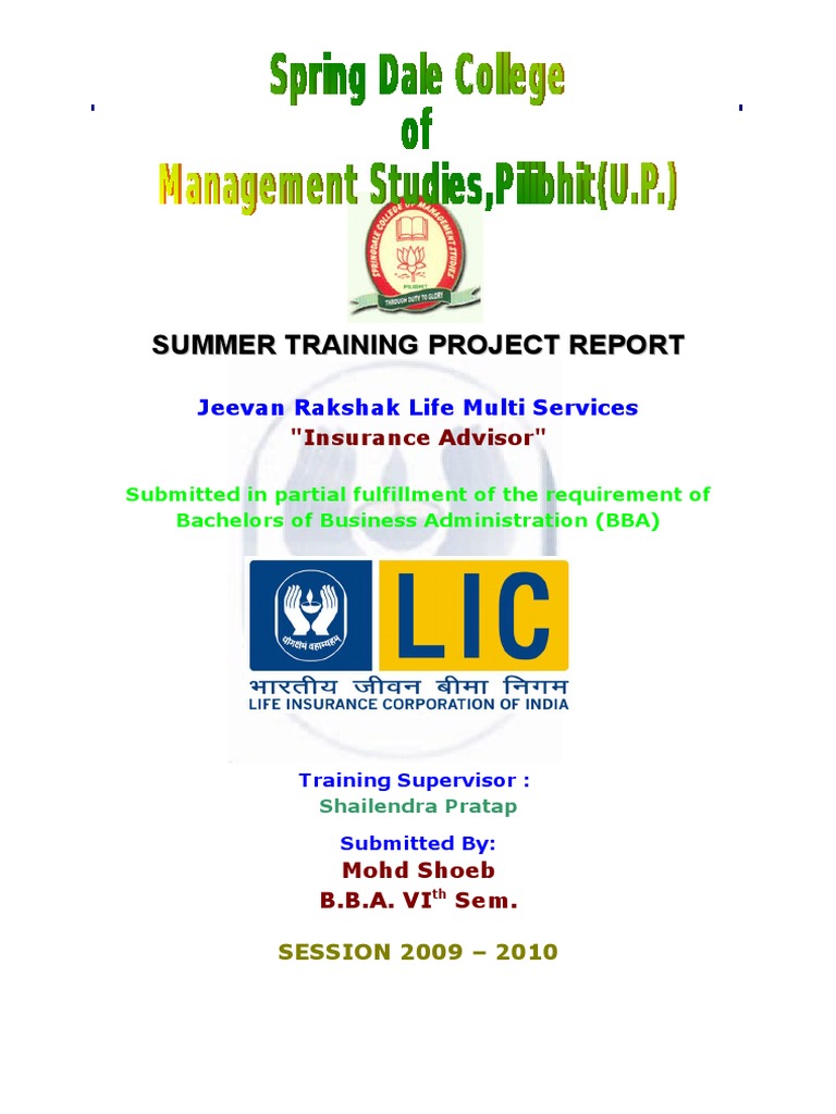 LIC Project Final | PDF | Insurance Broker | Insurance