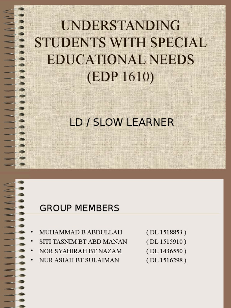 Learning Disabilities PowerPoint | PDF | Learning Disability | Pedagogy