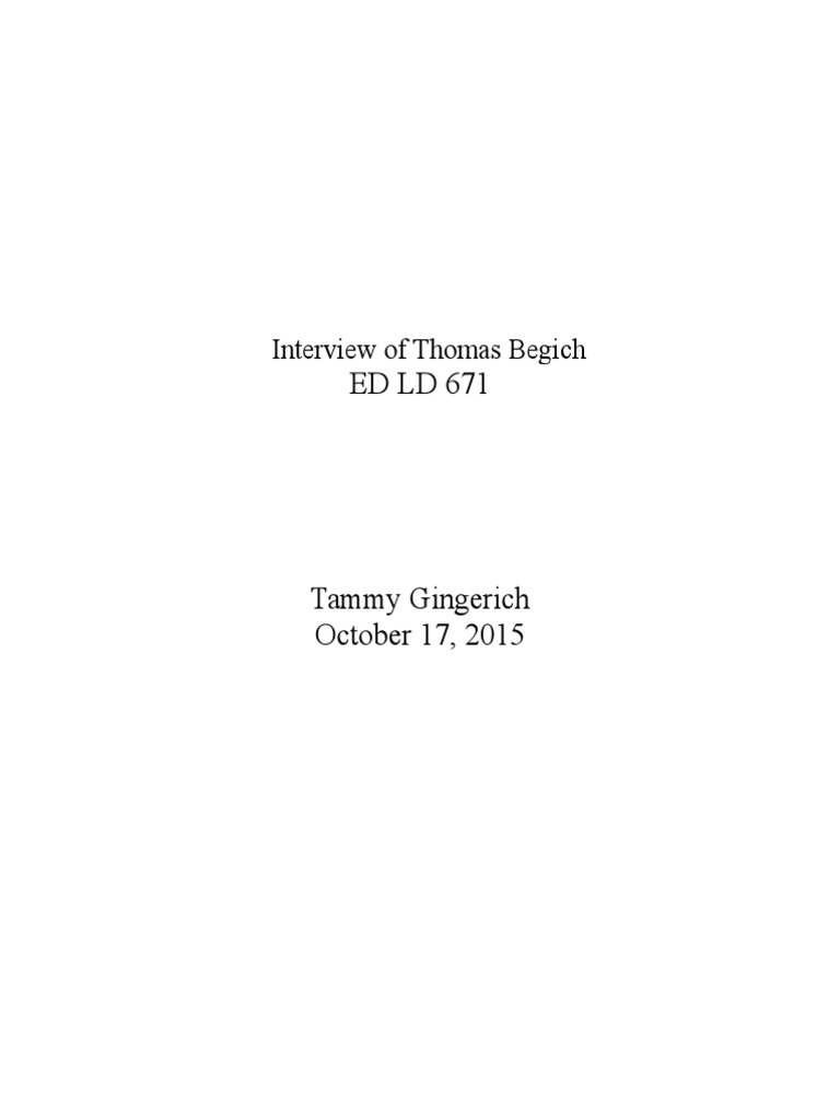 Tom Begich Interview | PDF | Communication | Psychological Concepts