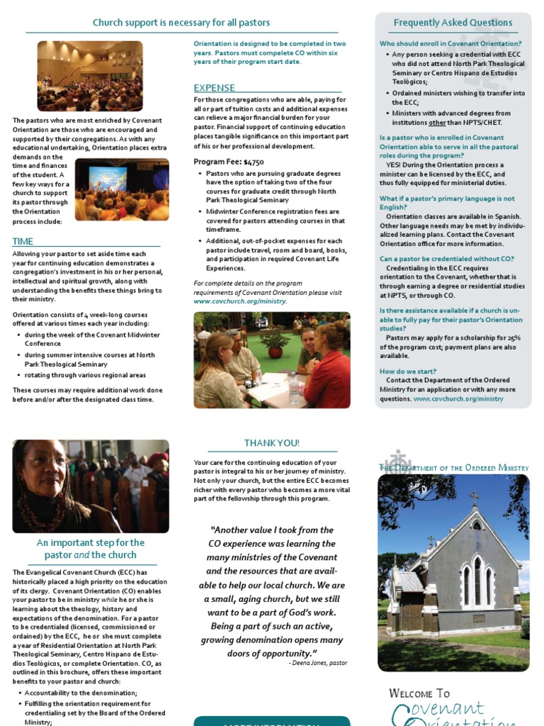Orientation Brochure For Churches | Download Free PDF | Minister ...