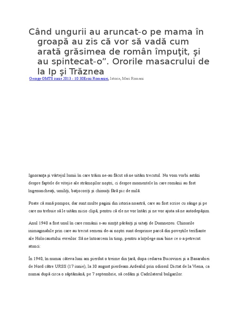 Când Ungurii Au Aruncat | PDF