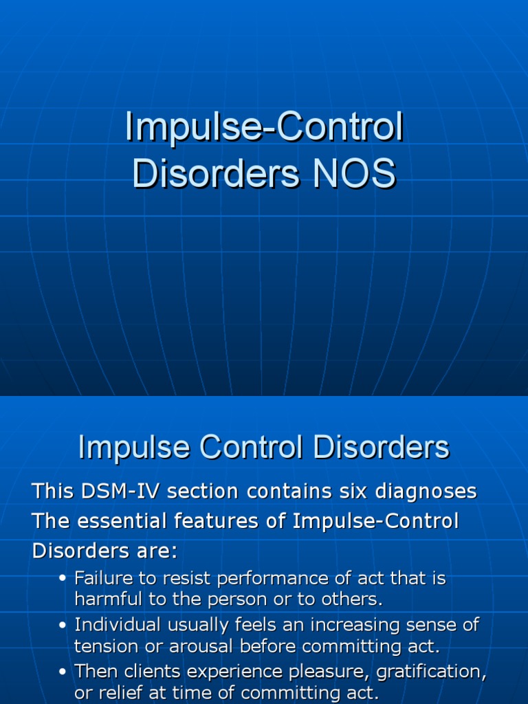 An Overview of Impulse Control Disorders and their Treatments According to the DSM-IV | PDF ...