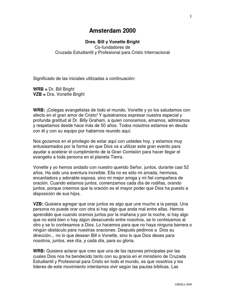 Bill Bright | PDF | Oración | Cristo (título)