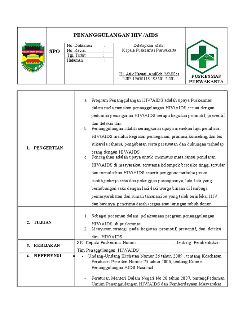 Sop Penanggulangan Hiv | PDF