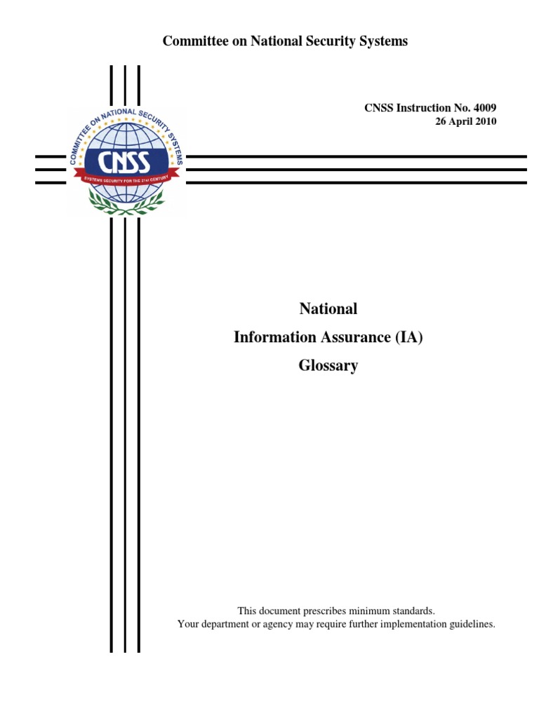 CNSSI-4009 National Information Assurance PDF | PDF | Cloud Computing ...