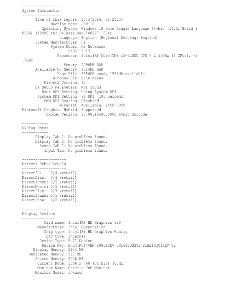 DX Diag | Download Free PDF | Device Driver | Advanced Micro Devices