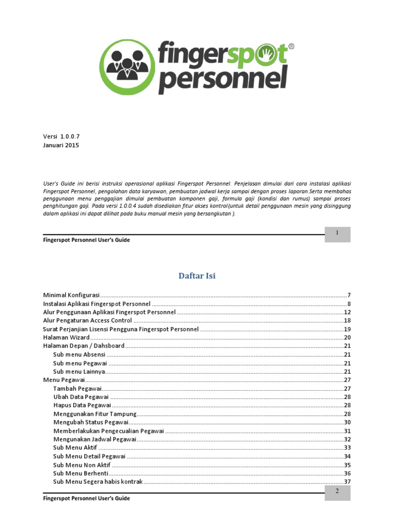 Fingerspot Personnel User Guide's | PDF