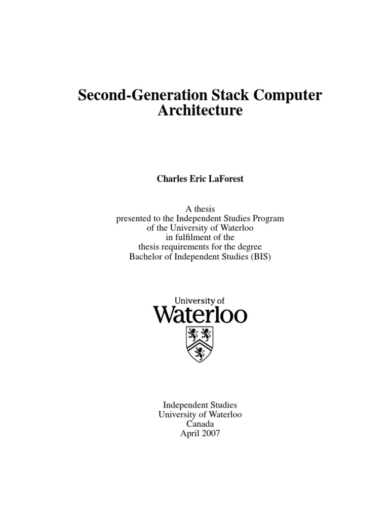 Second Generation Stack Computer Architecture Pdf Subroutine Instruction Set 8346