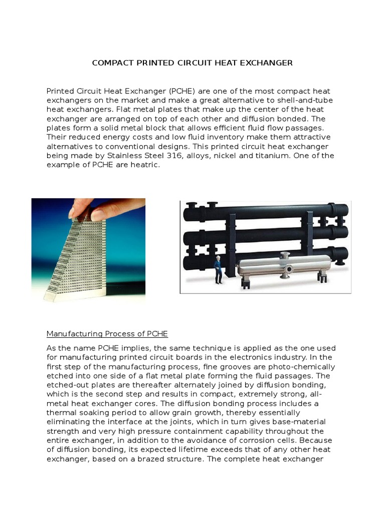Compact Printed Circuit Heat Exchanger | PDF | Heat Exchanger | Printed ...