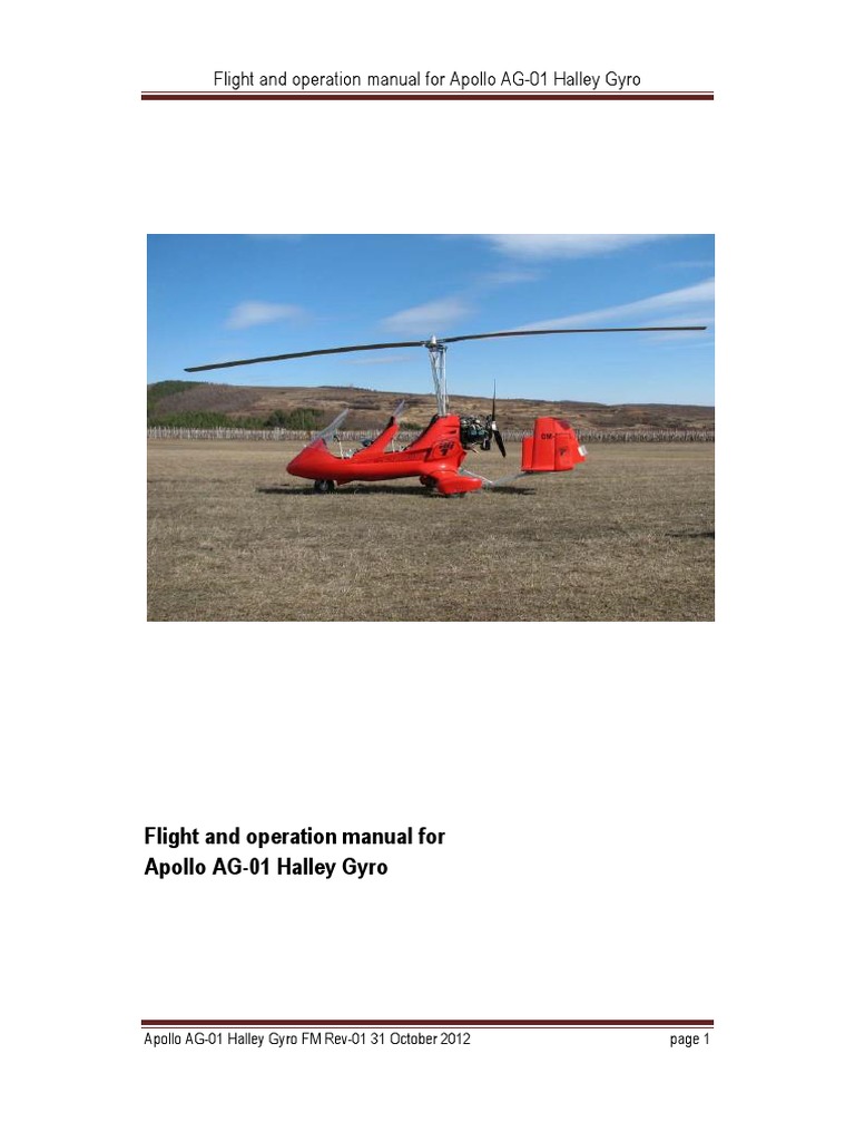 Flight Operation Manual Halley Gyro | PDF | Helicopter Rotor | Takeoff