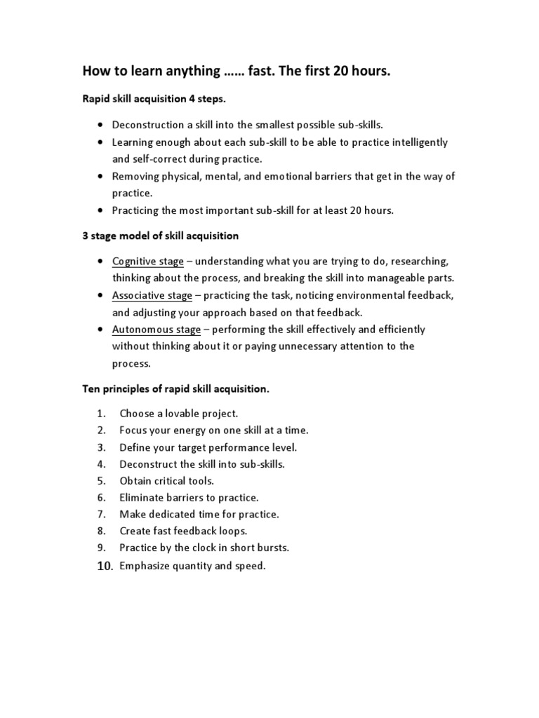 How To Learn Anything | PDF