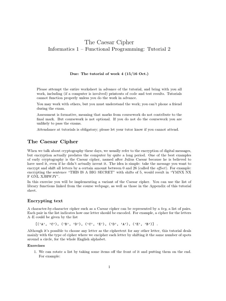 Tutorial 2 | PDF | Cipher | Cryptography