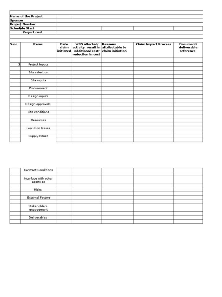 Claim Management Template | PDF