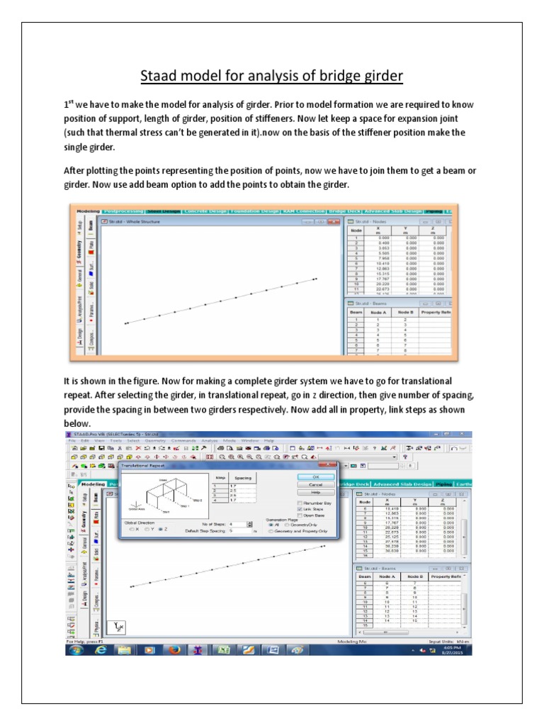 Staad Model For Analysis of Bridge Girder | PDF | Beam (Structure ...