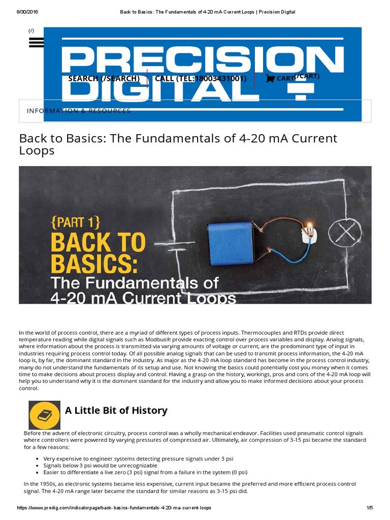 Back To Basics The Fundamentals Of 4 20 Ma Current Loops Precision