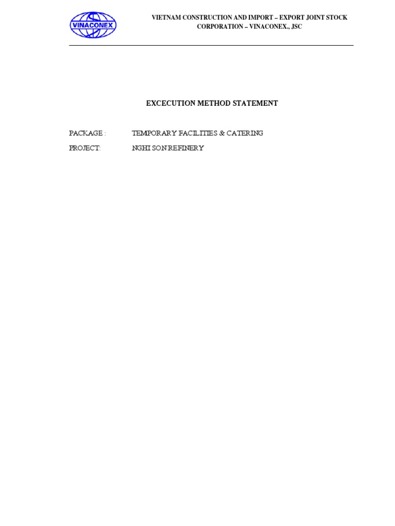 Method Statement of Works | PDF | Concrete | Welding