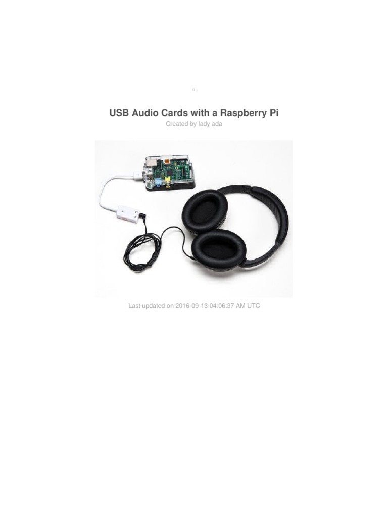 Usb Audio Cards With A Raspberry Pi | PDF | Usb | Raspberry Pi