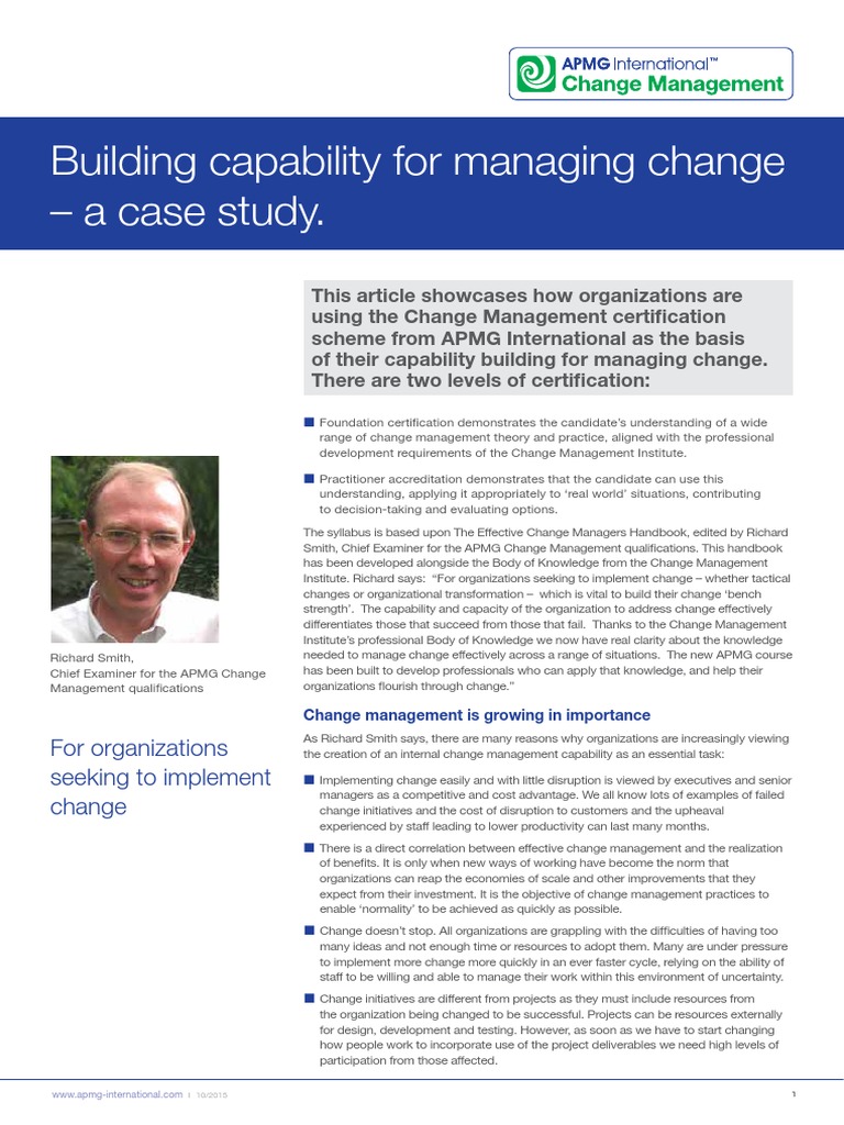 Change Managment Case Study 2015 | PDF | Change Management | Strategic ...