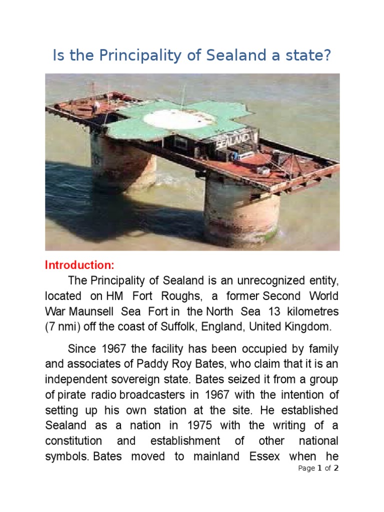 Principality of Sealand | PDF