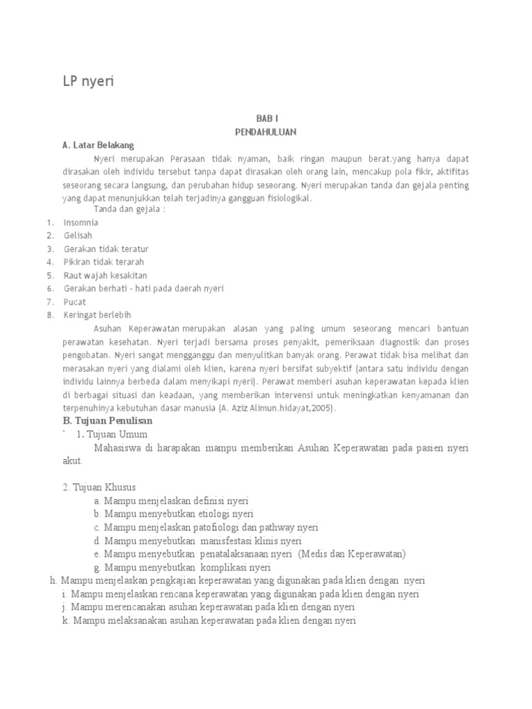 Penatalaksanaan Medis LP Nyeri | PDF