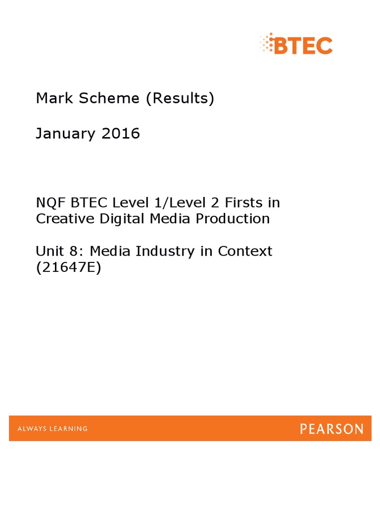 Mark Scheme Jan 2016 PDF
