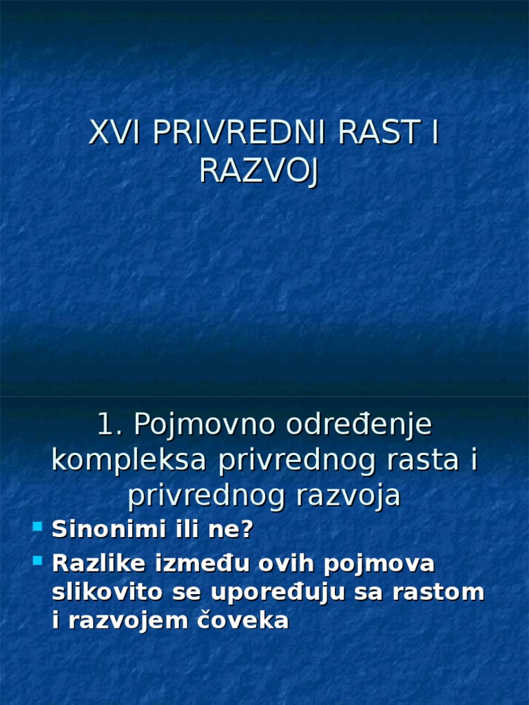 16 - Privredni Rast I Razvoj | PDF