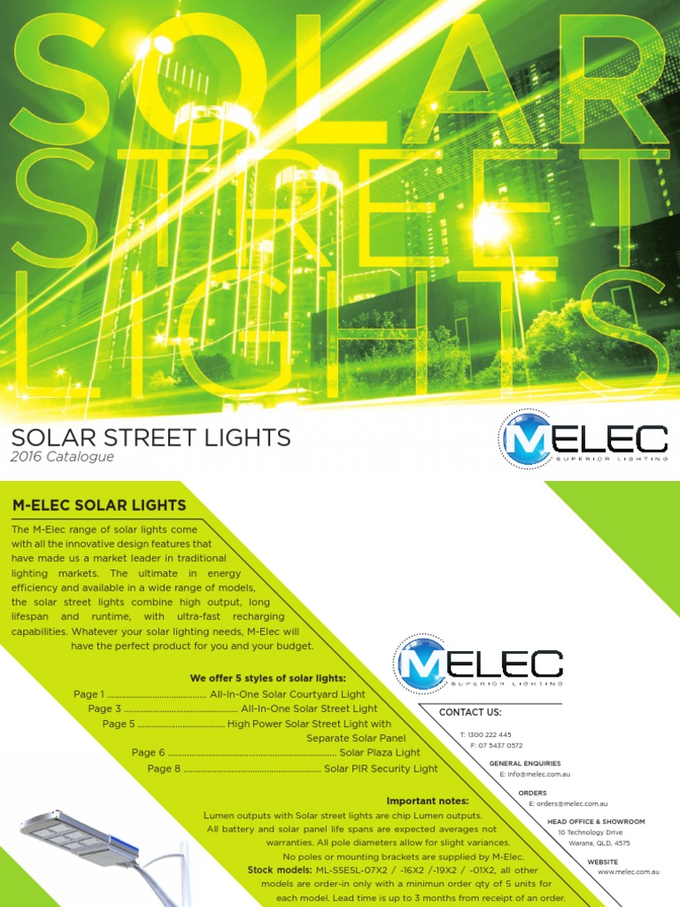 M Elec Solar Lights Brochure 2016 | Solar Panel | Light Emitting Diode