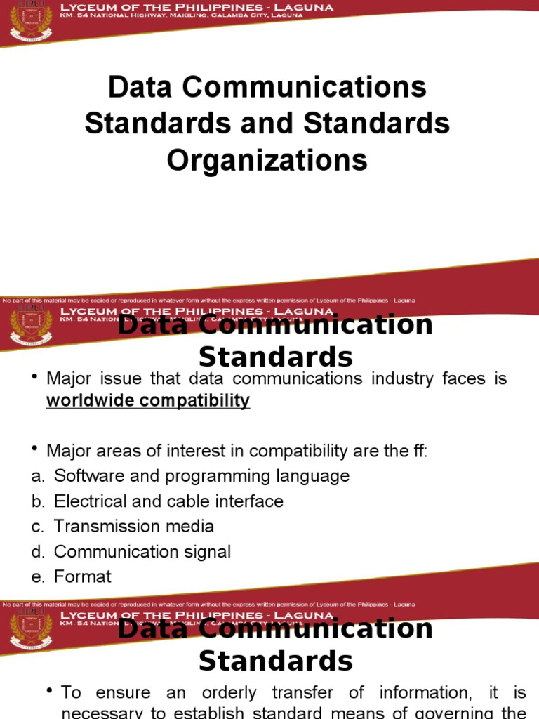 Data Communications Standards by Tomasi | Standards Organization ...